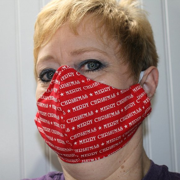 Hand Crafted | Accessories | Handmade Cloth Merry Christmas Face Mask ...